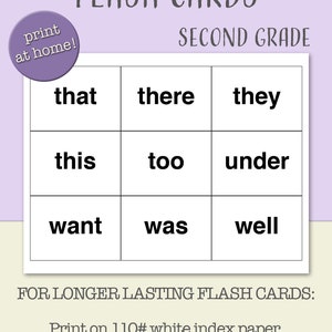 46 Dolch Second Grade Sight Word Flash Cards Printable. 2nd Grade ...
