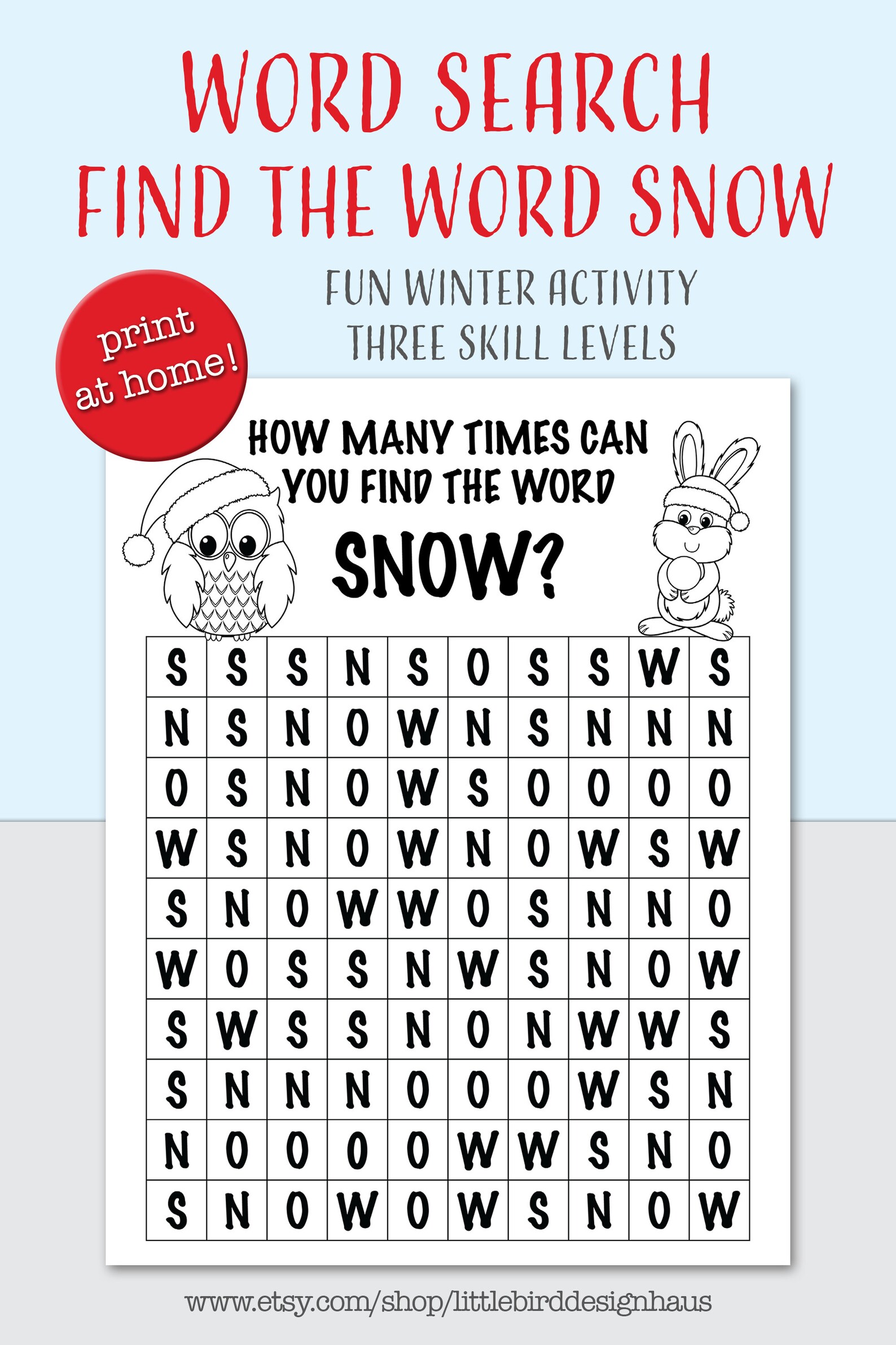 Winter Word Search Activity Worksheet | Printable Kindergarten ...