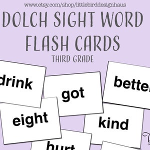 41 Dolch Third Grade Sight Word Flash Cards Printable. 3rd Grade ...