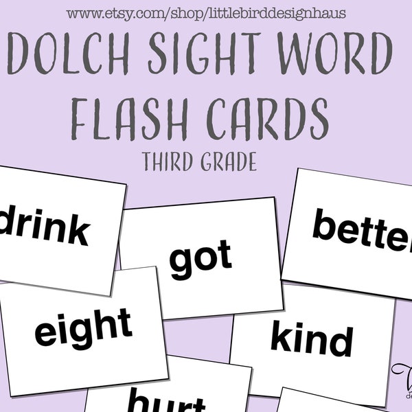 Third Grade Flash Cards - Etsy