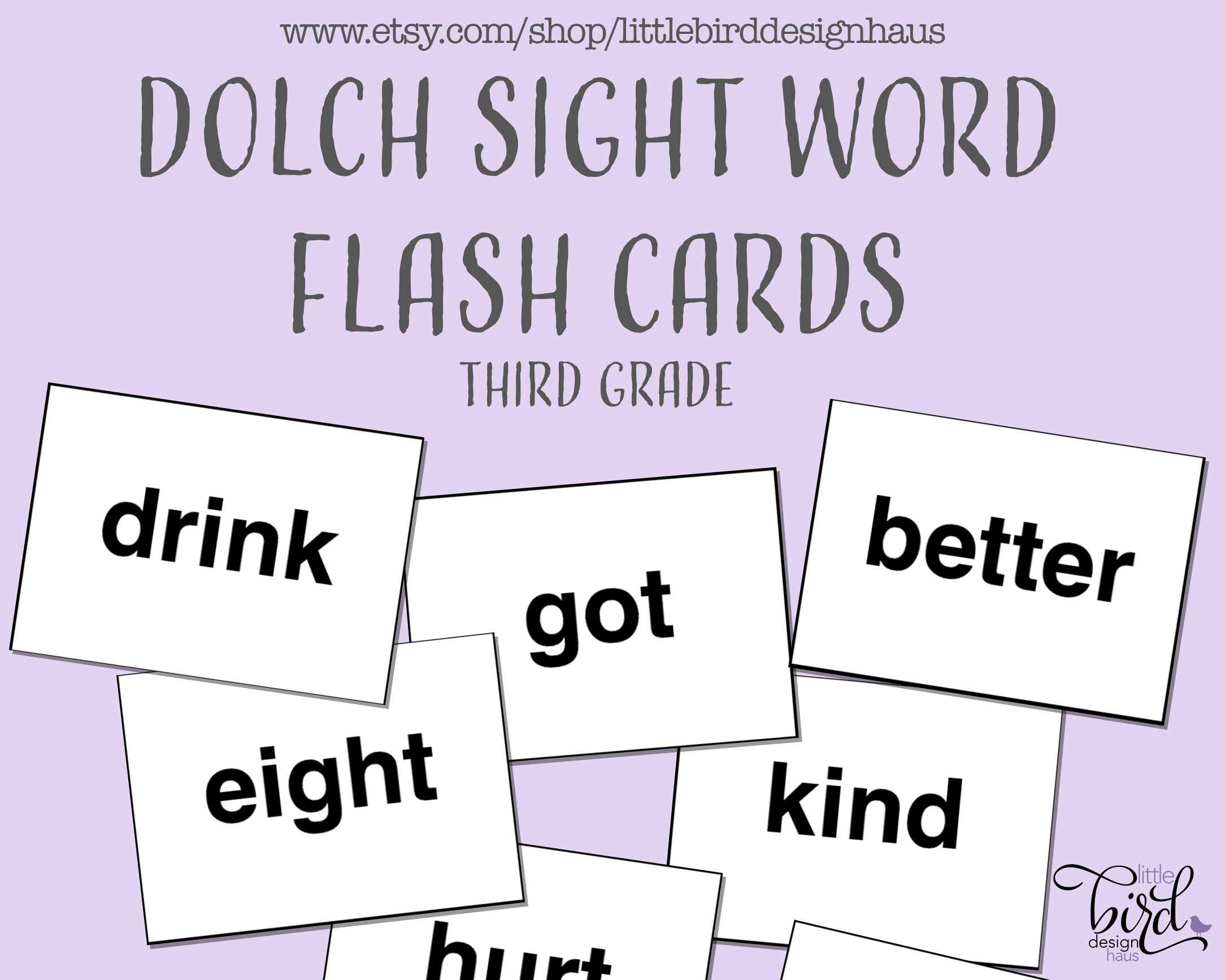 41 Dolch Third Grade Sight Word Flash Cards Printable. 3rd Grade ...