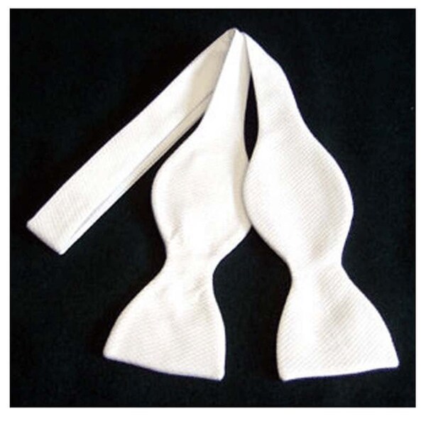 White Self Bow Tie - Etsy