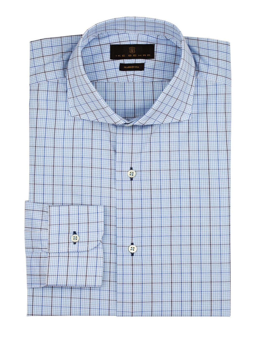 Ike Behar Black Label Blue Graph Check Dress Shirt - Etsy.de