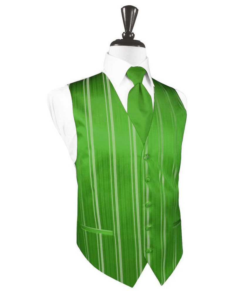 Striped Satin Vest in Shades of Clover Fern Holly Hunter - Etsy