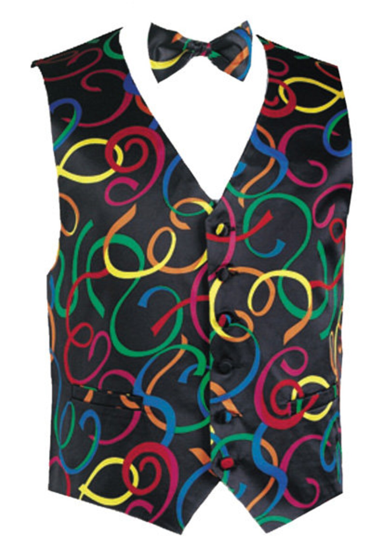Rainbow Confetti Novelty Vest With Matching Bow Tie - Etsy