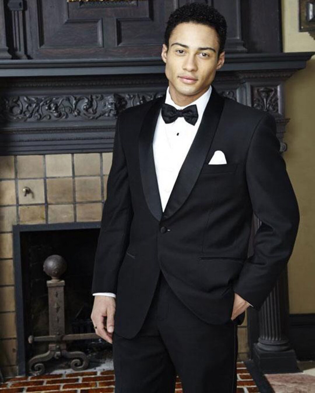 Men's Slim Fit Black One Button Shawl Tuxedo - Etsy