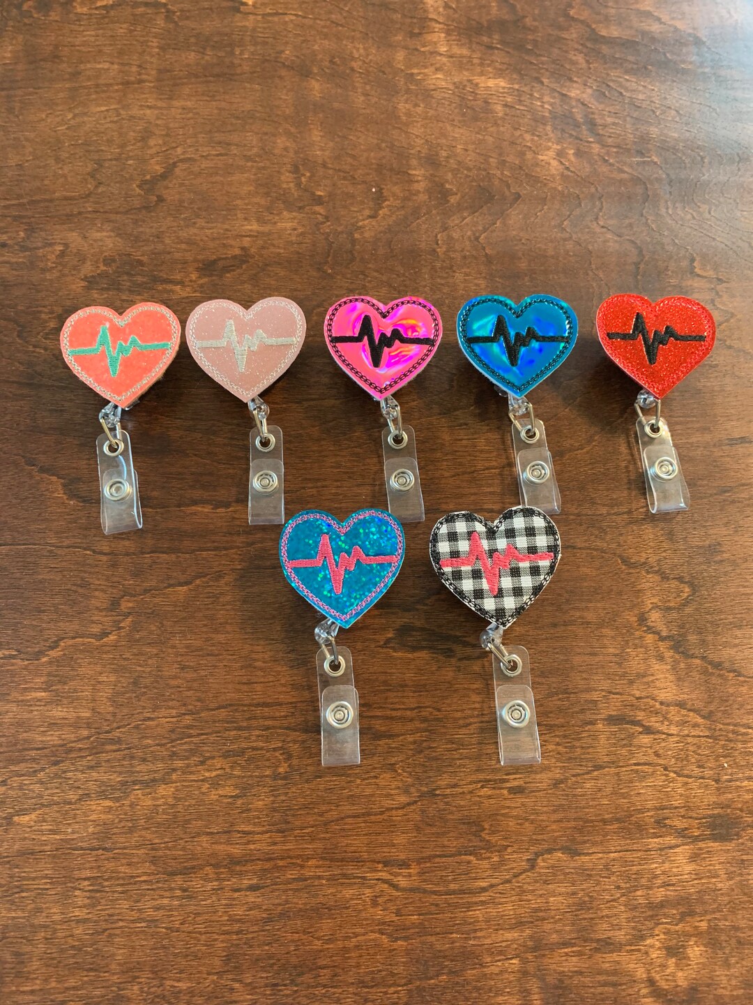 Glitter Heart EKG Badge Reel, RN Nurse Gift - Etsy