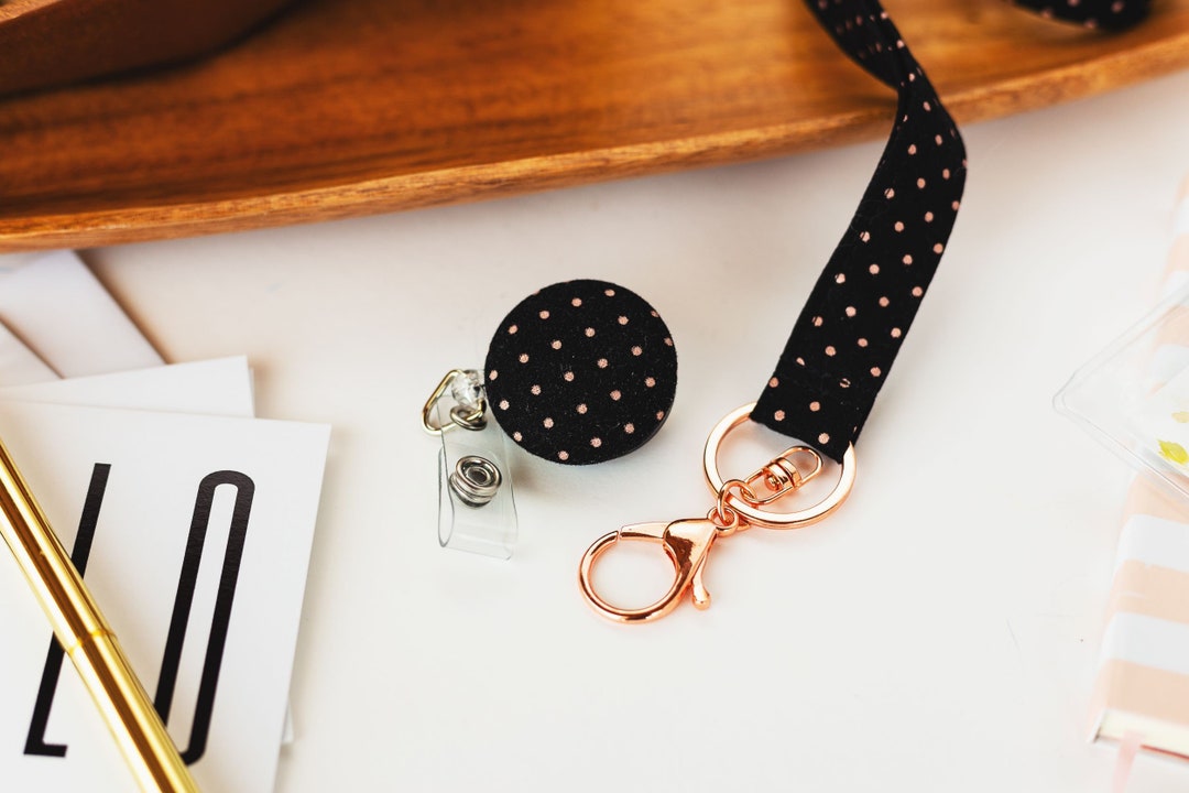Polka Dot Lanyard - Thin Lanyard - Badge Holder - Etsy