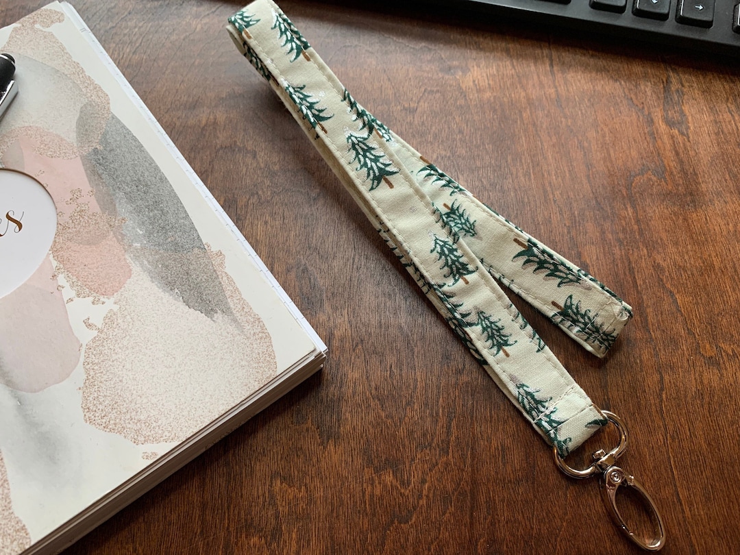 Metallic Silver Tree ID Holder Badge Lanyard - Etsy