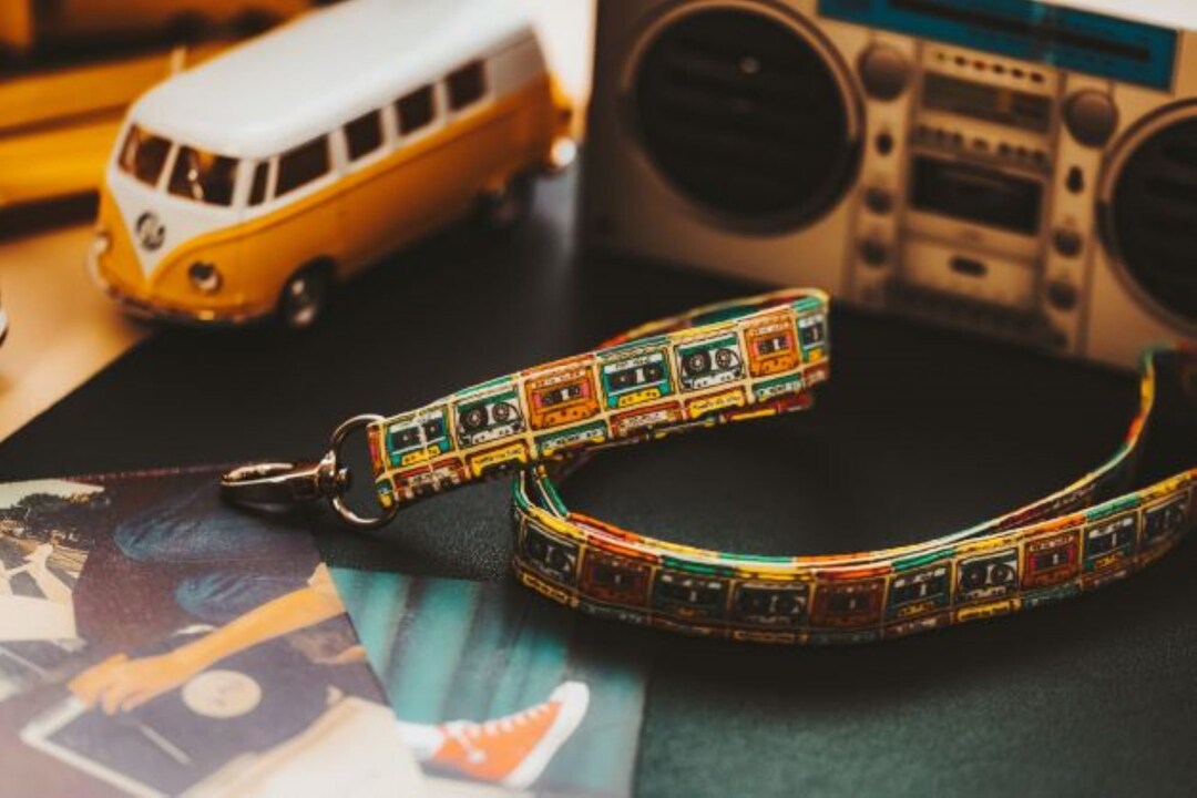 Retro Cassette Tape Lanyard - Breakaway Lanard, Lanyard for Keys ...