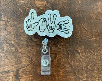 American Sign Language I Love You Badge Reel, Love Badge Reel, Asl ...