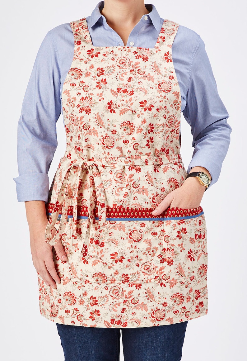 French Country Apron Reversible Apron for Women Retro Apron - Etsy