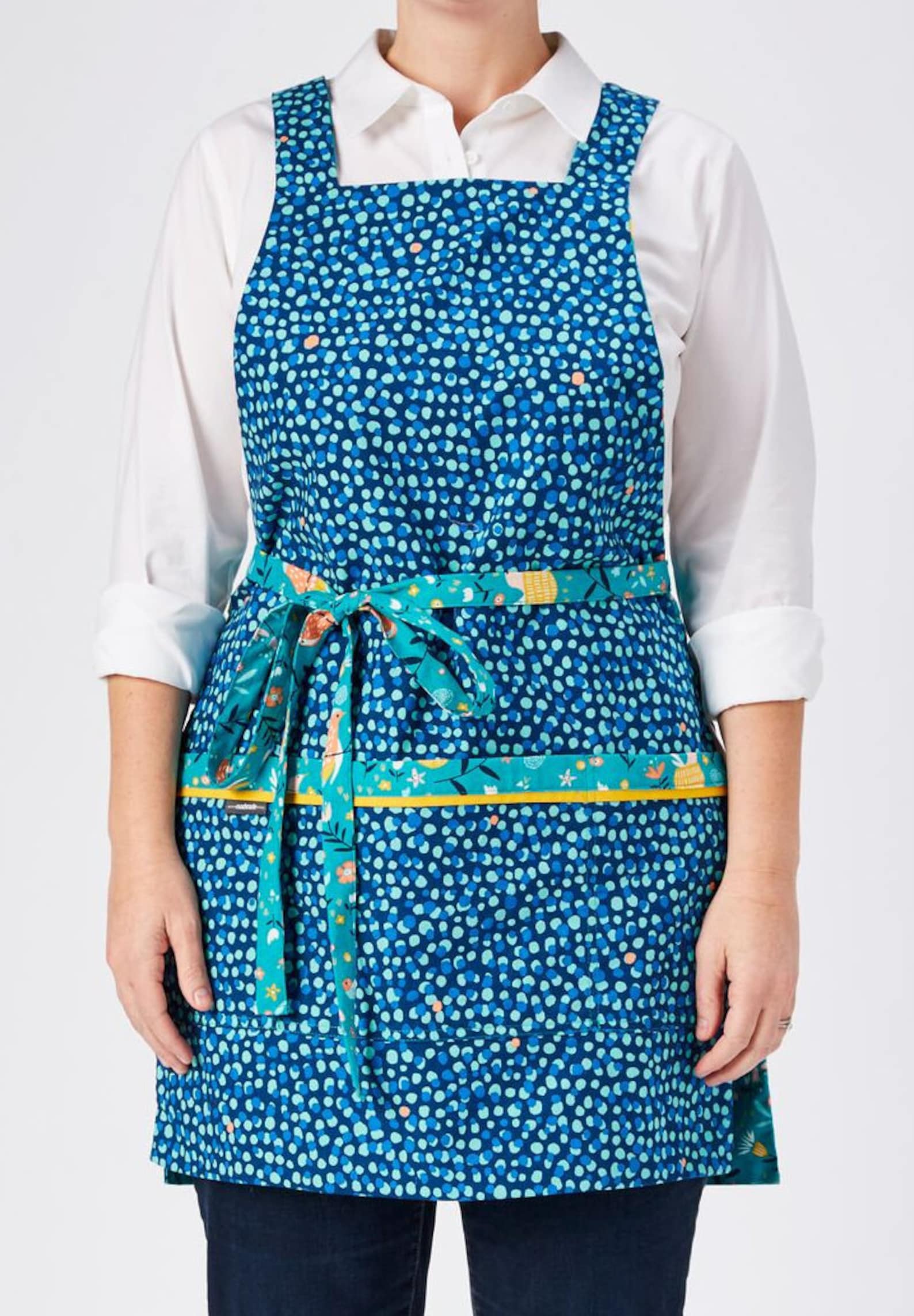 Bird Print Apron Reversible Apron for Woman Teal Apron With - Etsy