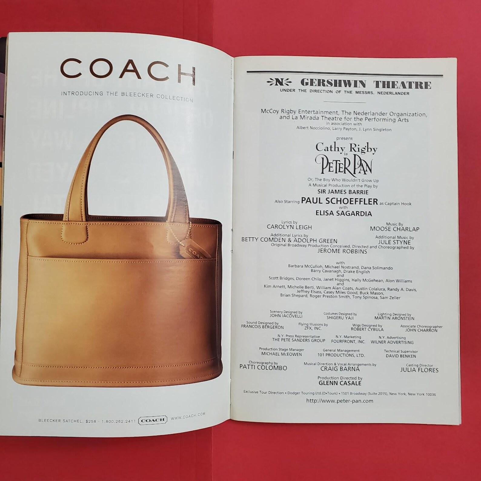Original 1999 Broadway Playbill. PETER PAN. Cathy Rigby, Paul ...