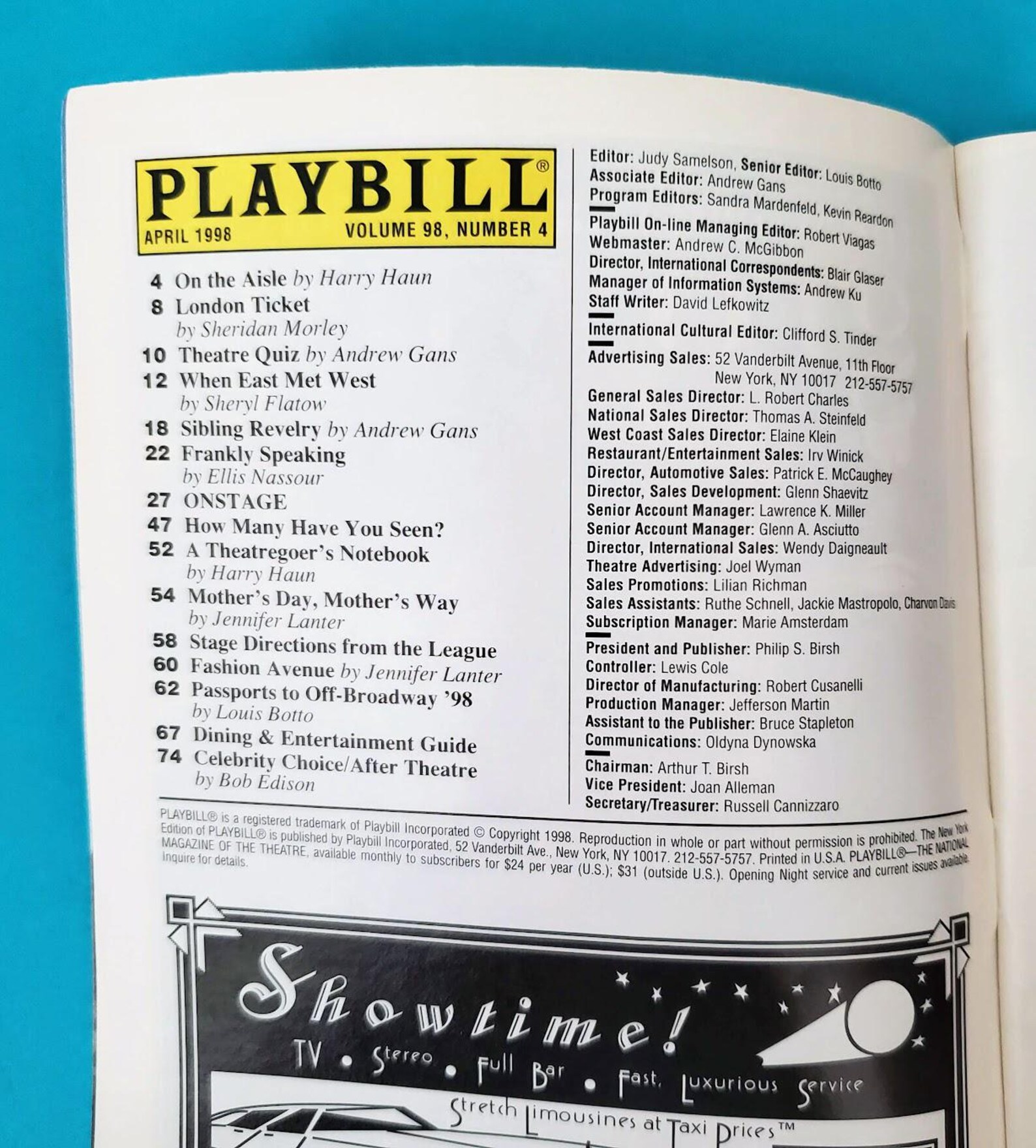 Original Playbill From the Broadway Musical Production of 1776 ...