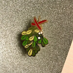 Mistletoe Holiday Enamel Pin - Etsy
