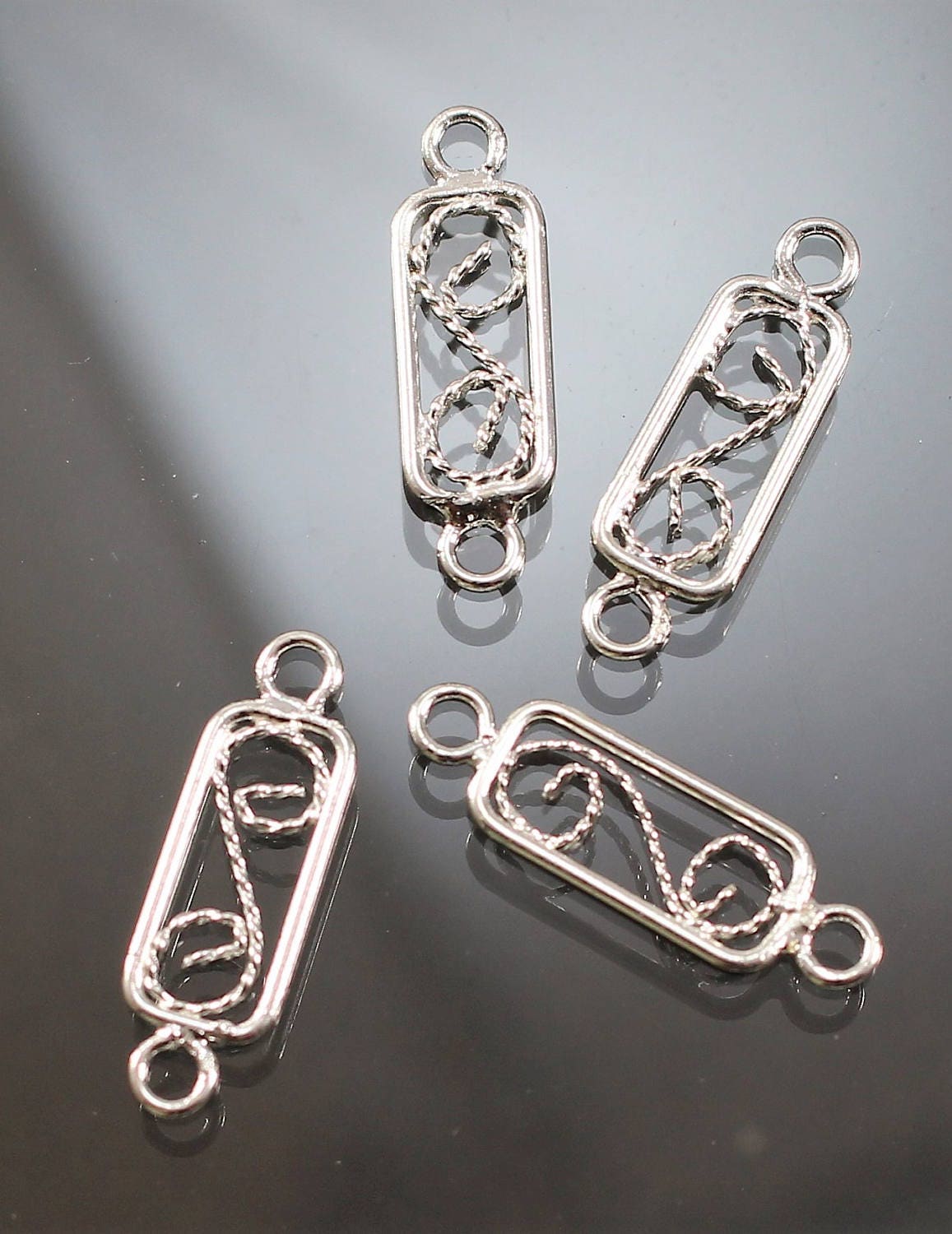 Metals, Silver Plated Connectors, 1 to 1, Sku B32039a - Etsy