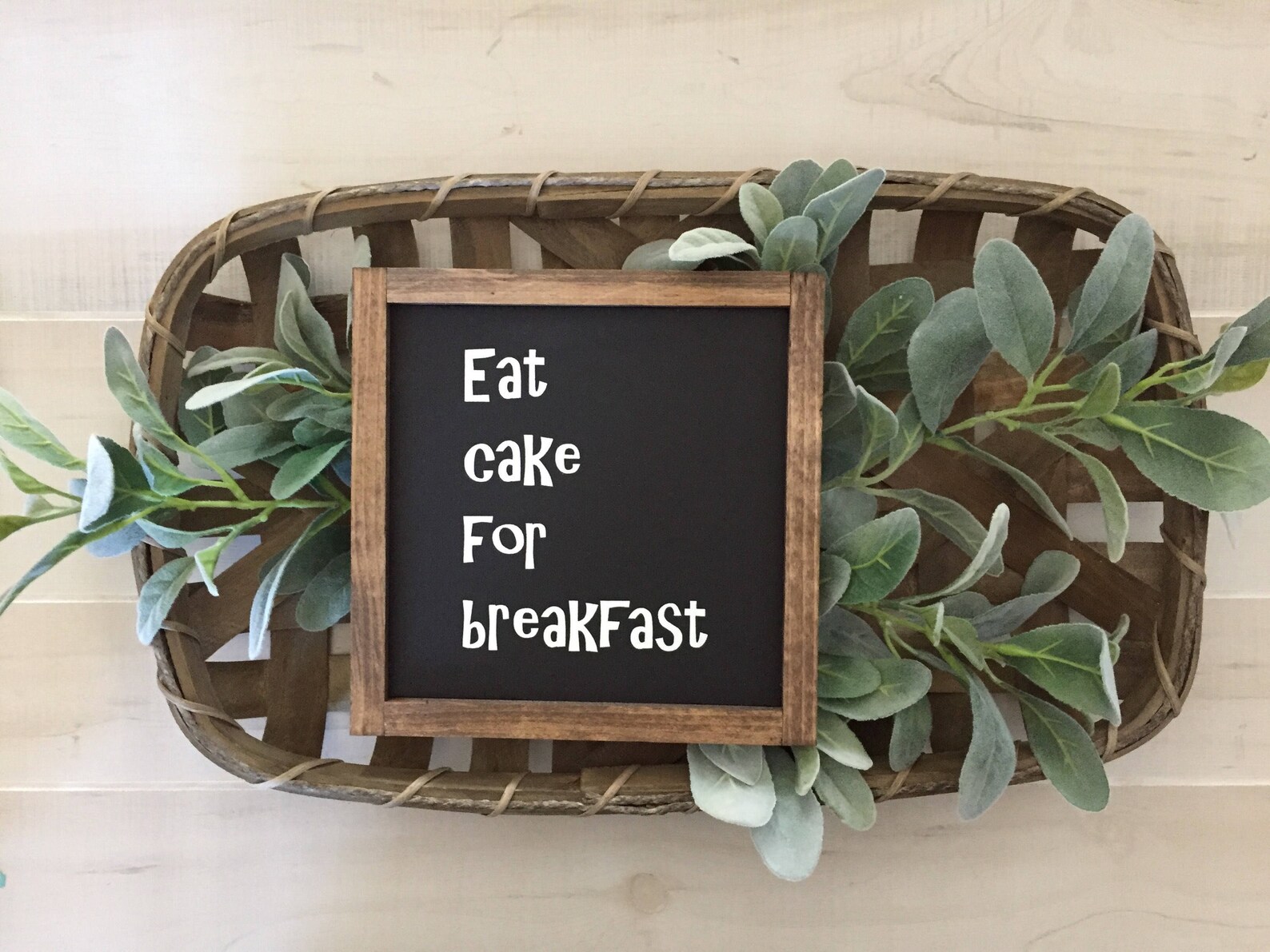 Eat Cake for Breakfast Sign / Kitchen Wood Sign - Etsy
