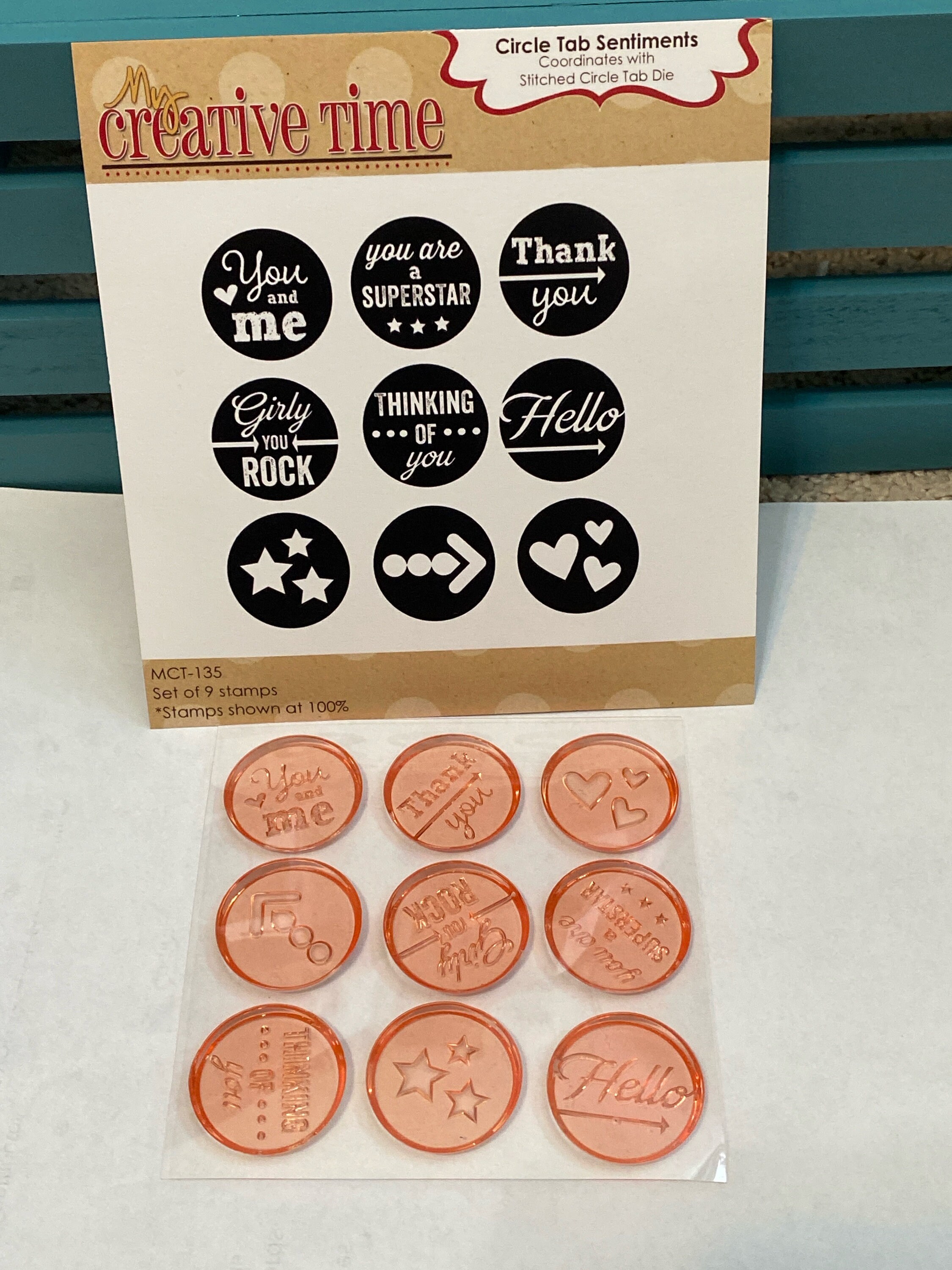 My Creative Time Stamps. Circle Tab Sentiment Stamps - Etsy