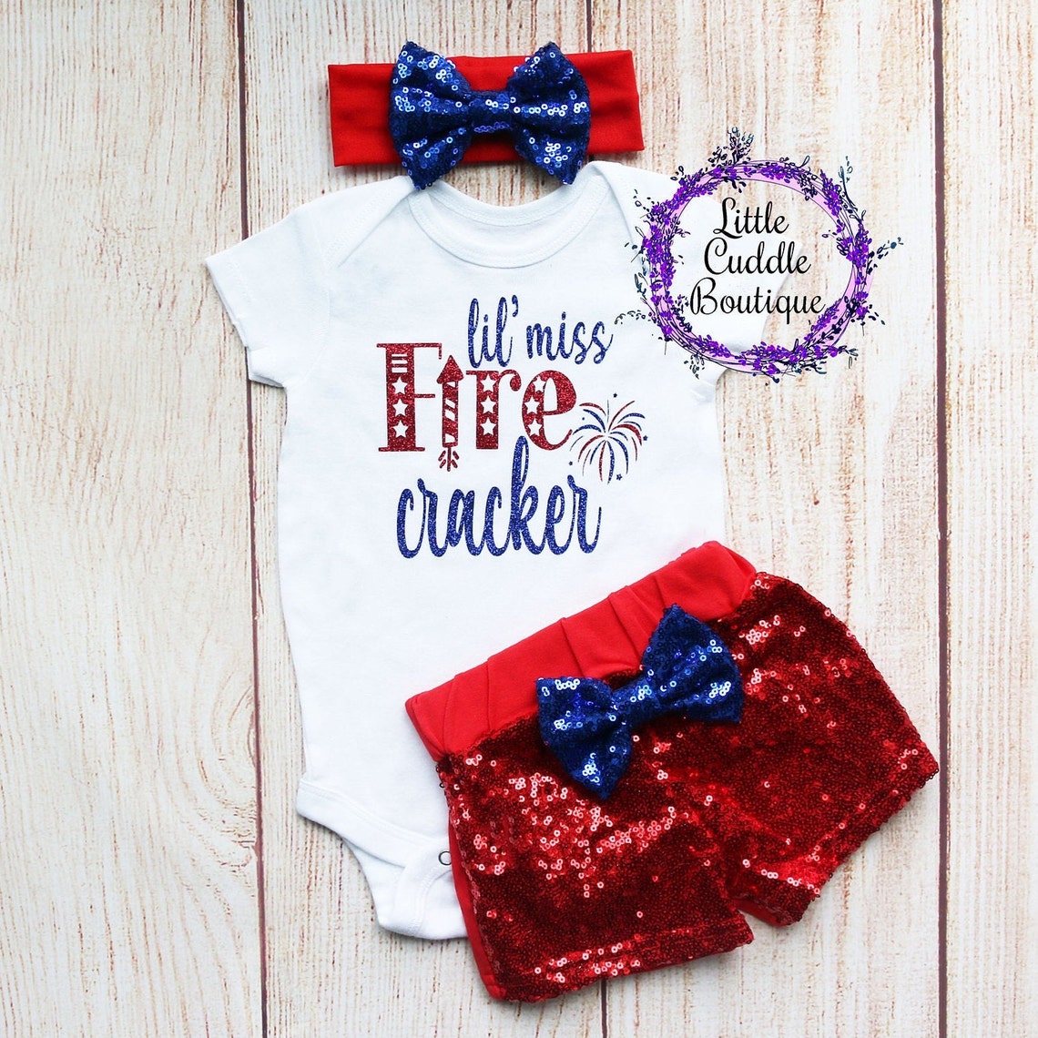 Little Miss Firecracker Fourth of July Outfit 1st Fourth of - Etsy
