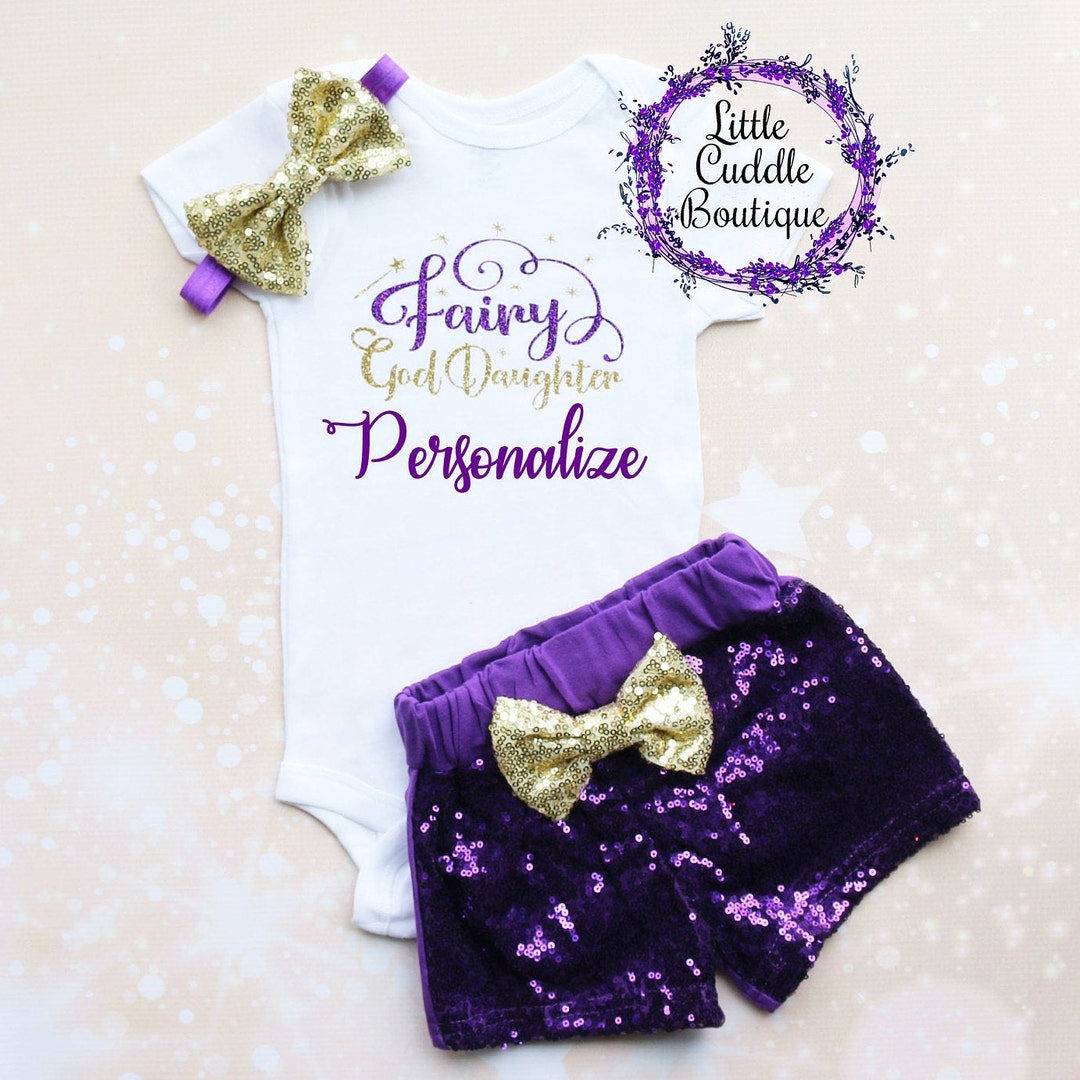 Personalized Fairy God Daughter Baby Shorts Outfit, God Baby Gift ...