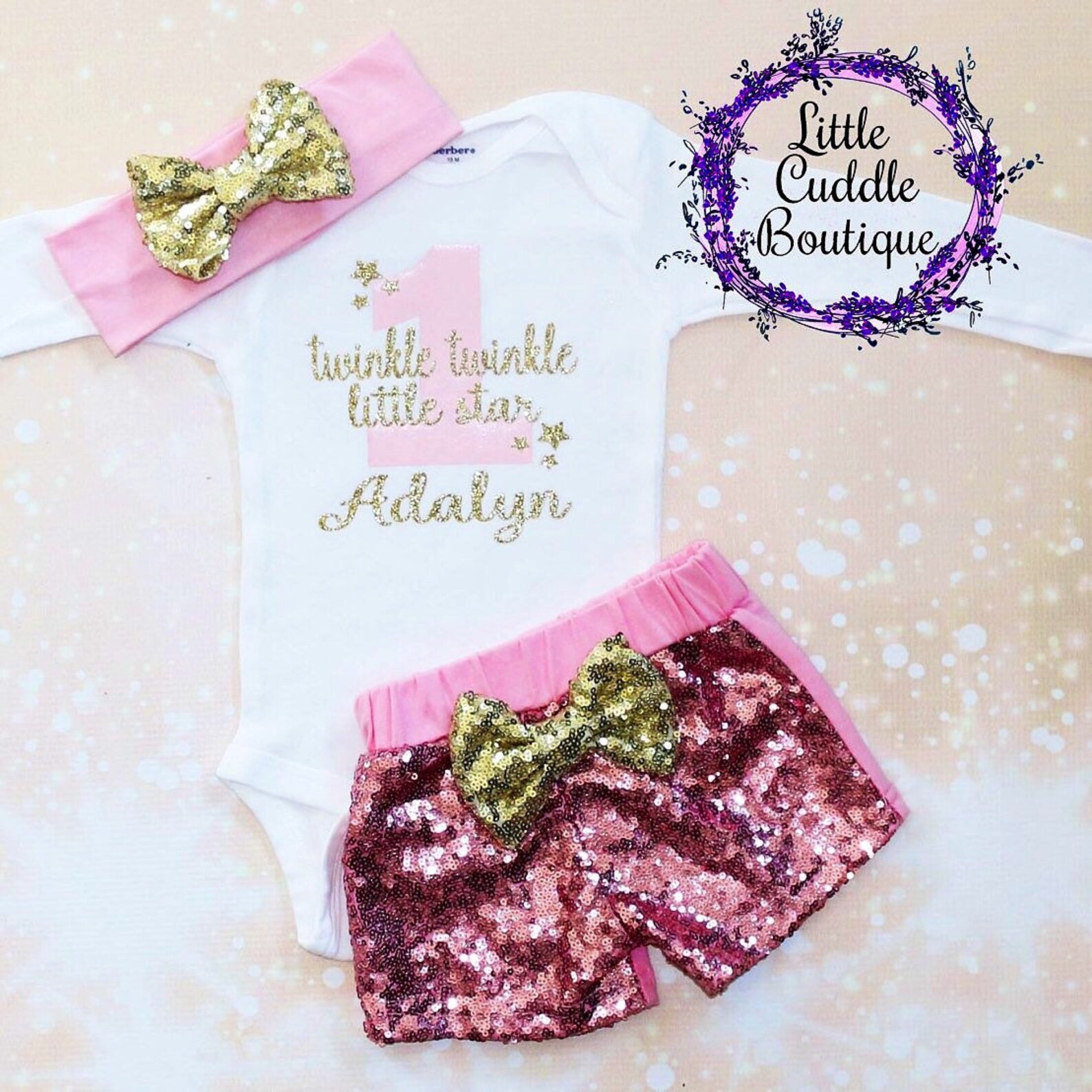 Personalized Twinkle Twinkle First Birthday Shorts Outfit, First ...