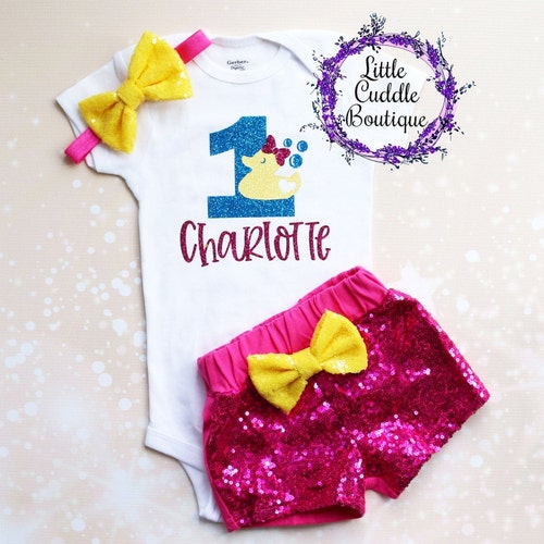 Personalized Rubber Ducky Birthday Shorts Outfit Duck - Etsy