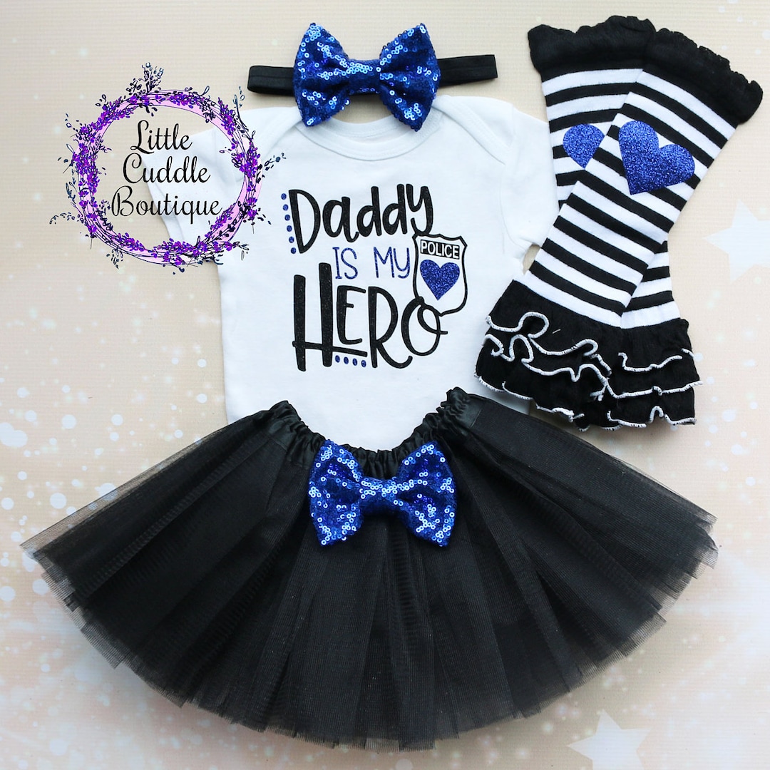 Daddy is My Hero Police Tutu Outfit, Police Baby Outfit, Police ...