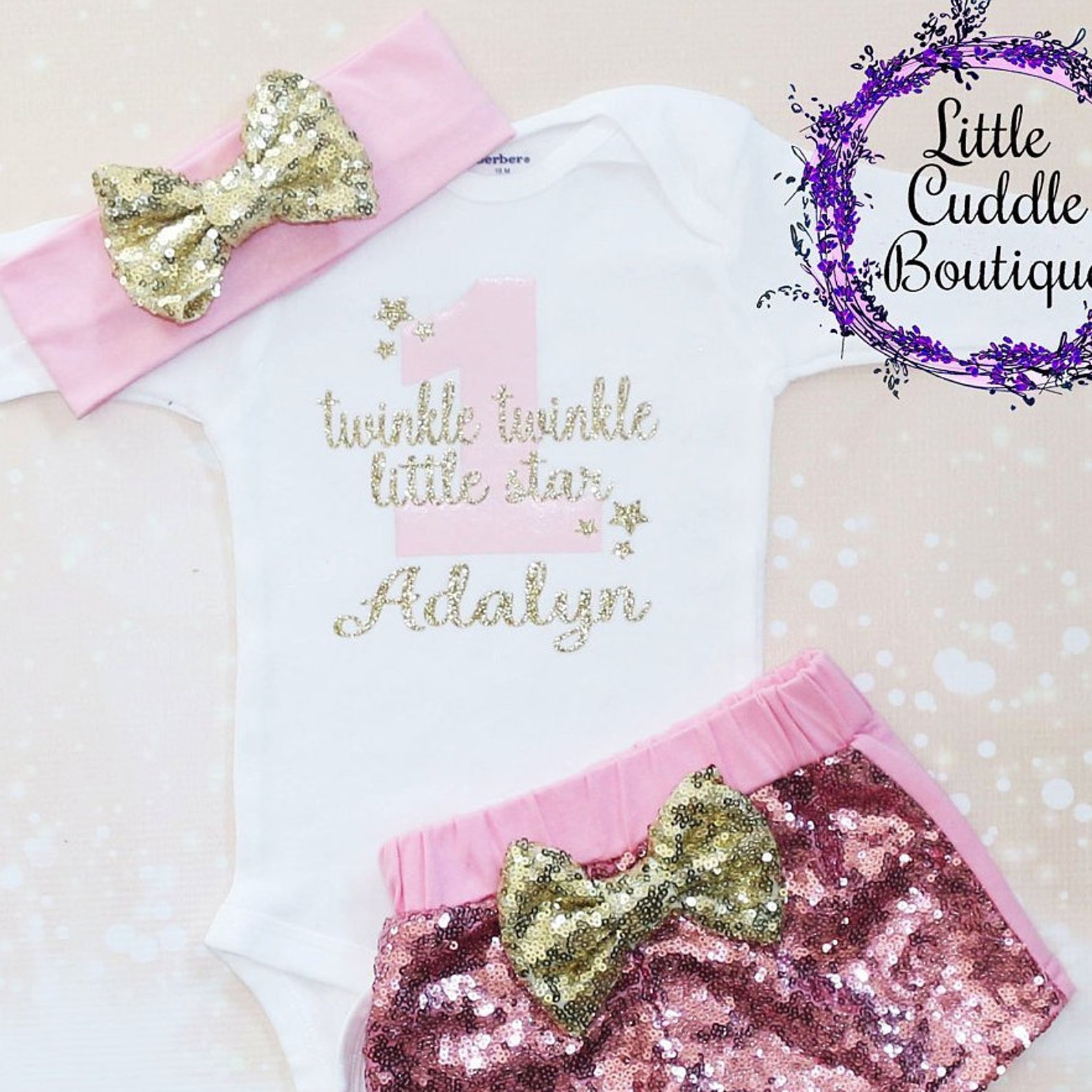 Personalized Twinkle Twinkle First Birthday Shorts Outfit, First ...