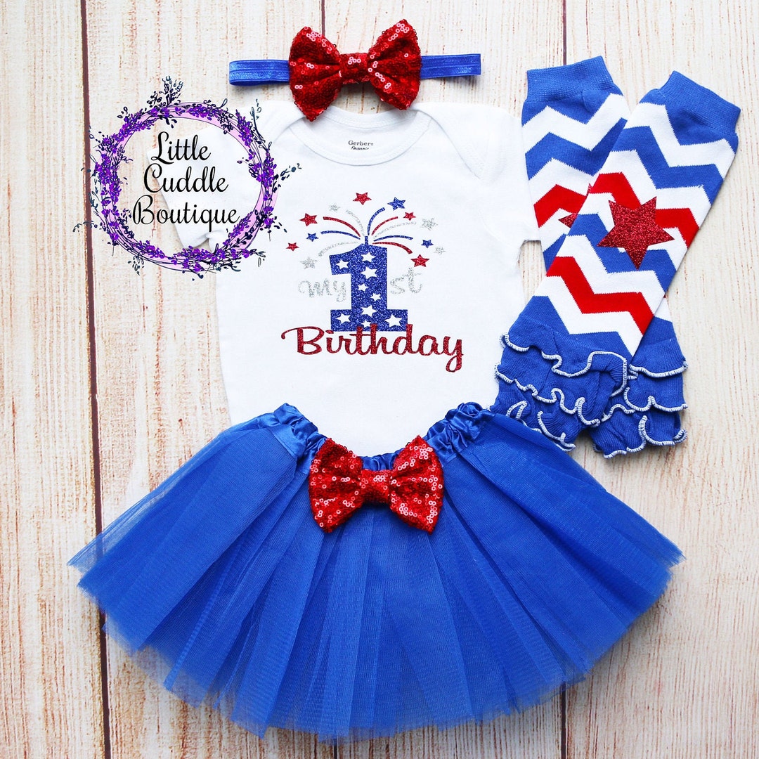 Firework 1st Birthday Tutu Outfit, 4th of July First Birthday Outfit ...
