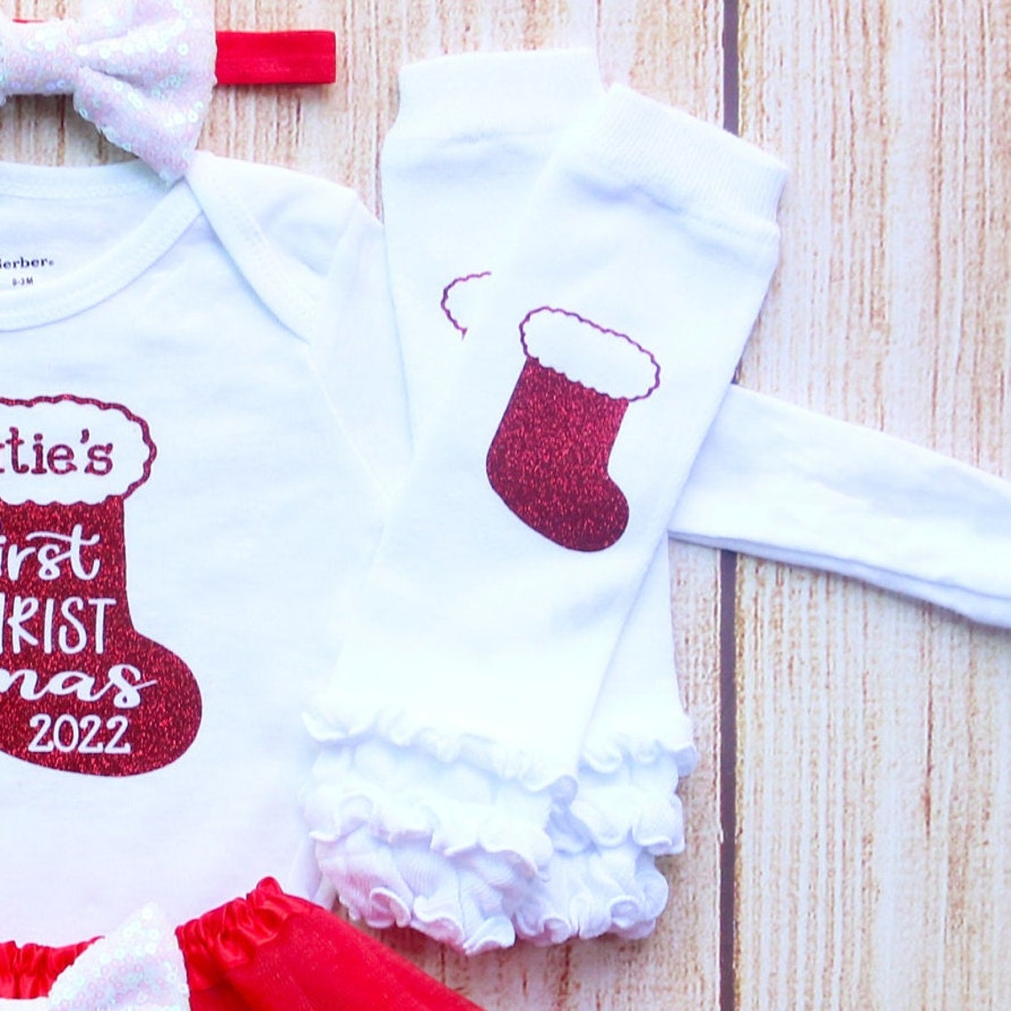 Personalized First Christmas Tutu Outfit, Holiday Outfit, Christmas ...