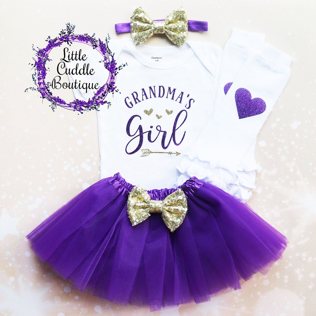 Grandma's Girl Baby Tutu Outfit, Nana's Girl Baby Outfit, Grandma Gift ...