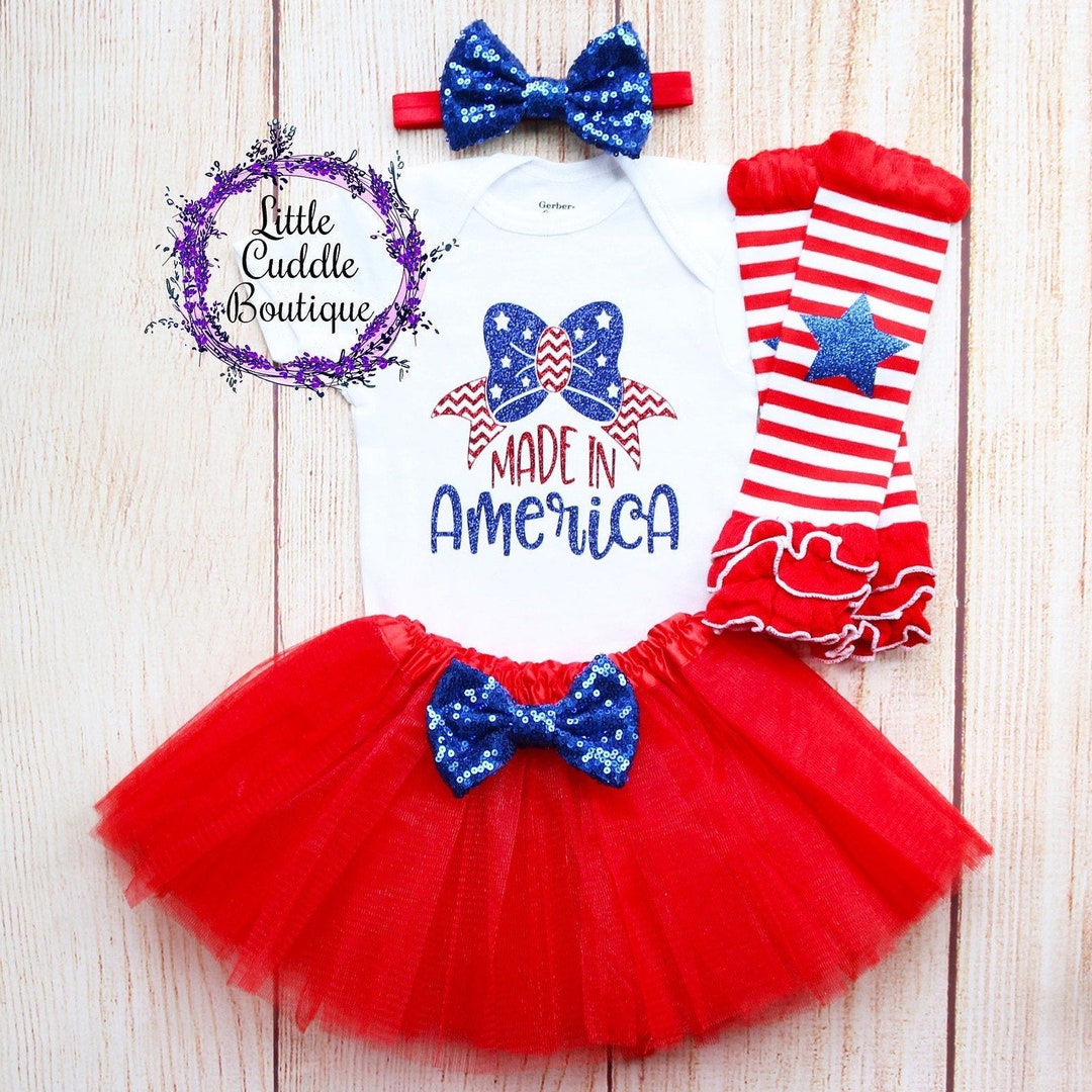 Made in America Tutu Outfit, 1st Fourth of July Bodysuit, Patriotic ...