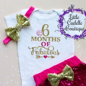 6 Months of Fabulous Baby Shorts Outfit, 6 Month Outfit, Six Month ...