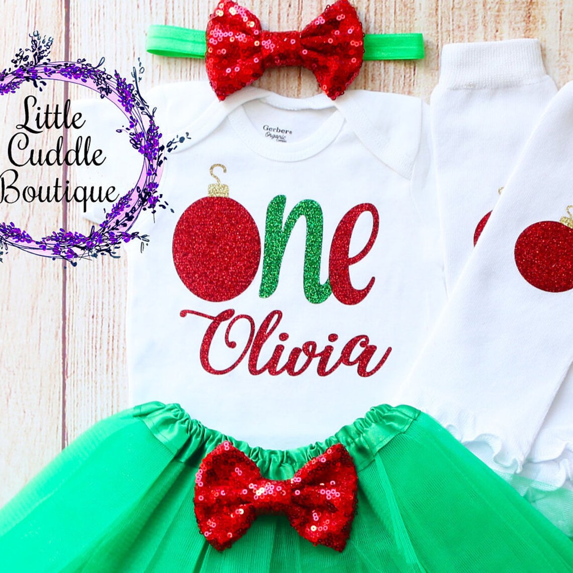 Personalized Christmas First Birthday Tutu Outfit, Holiday Birthday ...