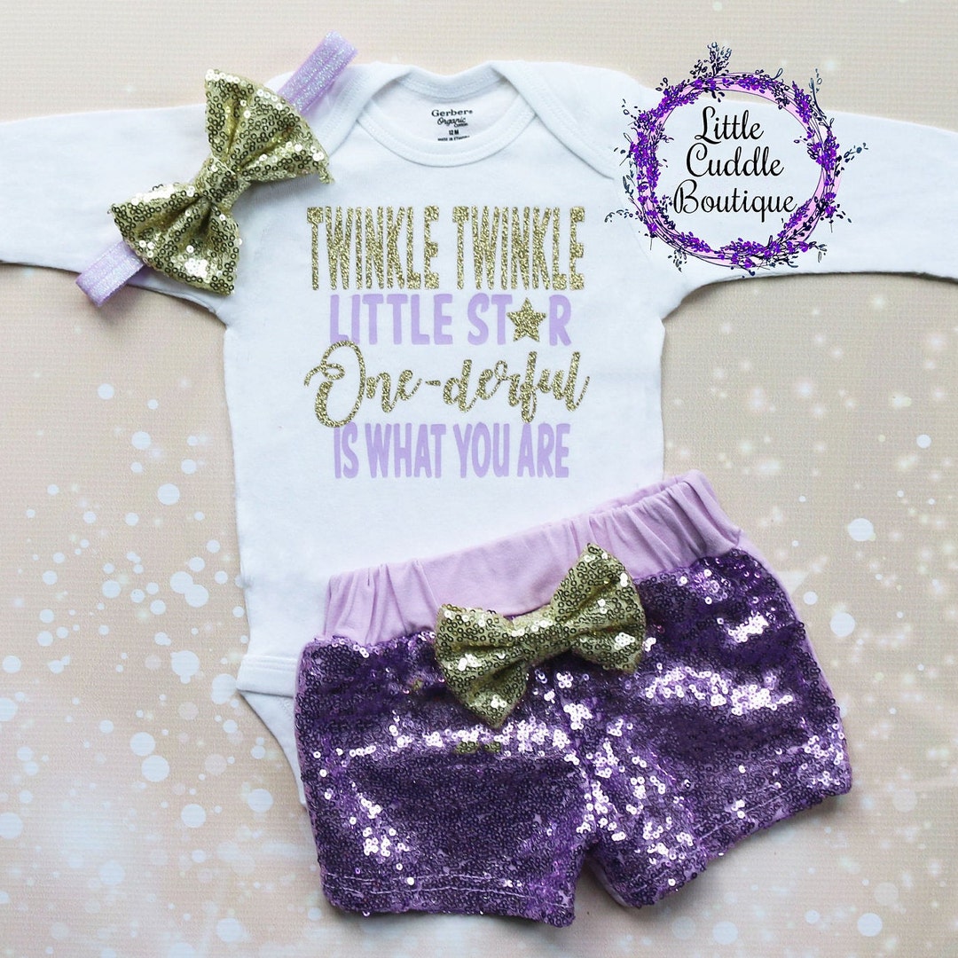 Twinkle Twinkle First Birthday Shorts Outfit, First Birthday Outfit ...