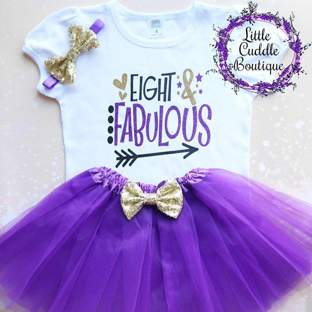 Eight & Fabulous 8th Birthday Tutu Outfit, Eight Girl Birthday Outfit ...