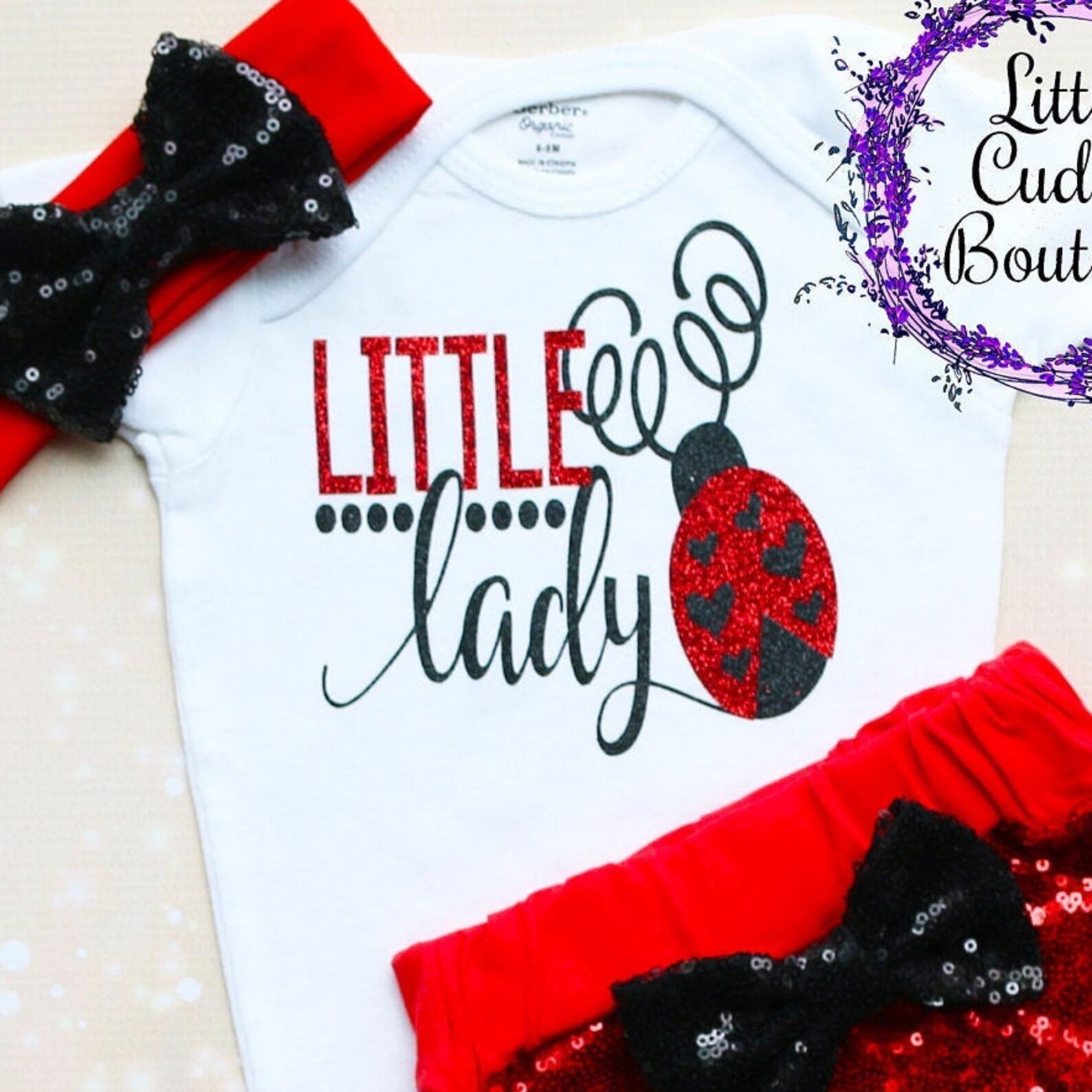Little Lady Bug Baby Outfit Baby Girl Outfit Sequin Shorts - Etsy