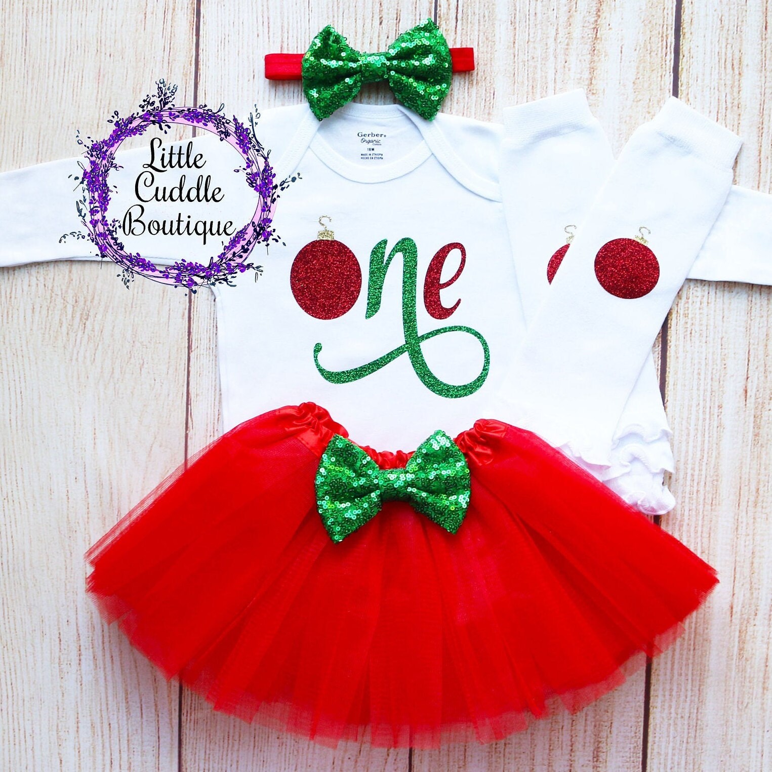 Christmas First Birthday Girl Tutu Outfit Holiday Birthday | Etsy