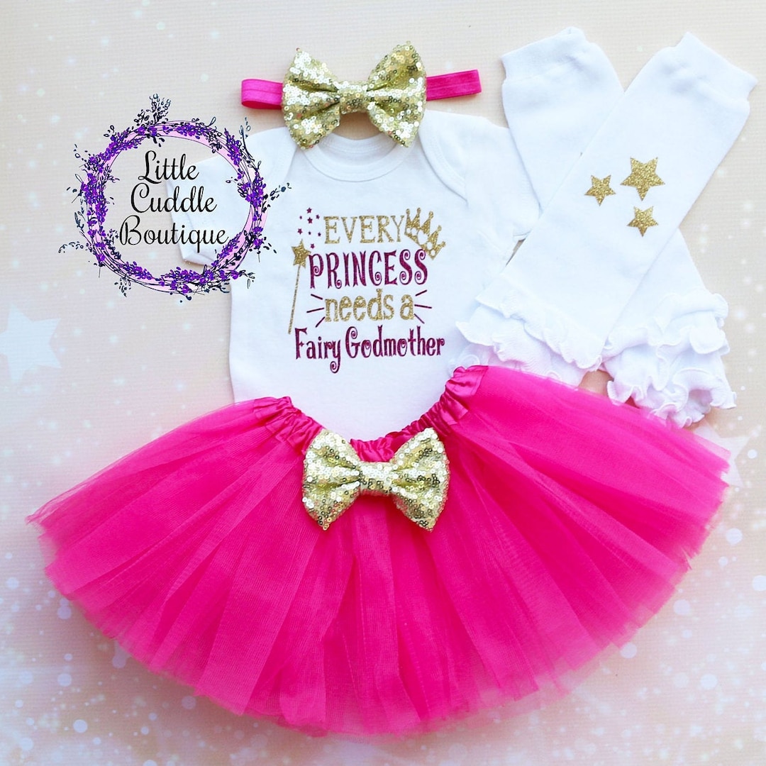 Every Princess Needs A Fairy Godmother Baby Tutu Outfit, God Baby Gift ...