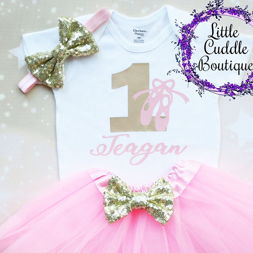 Personalized Ballerina First Birthday Tutu Outfit First | Etsy