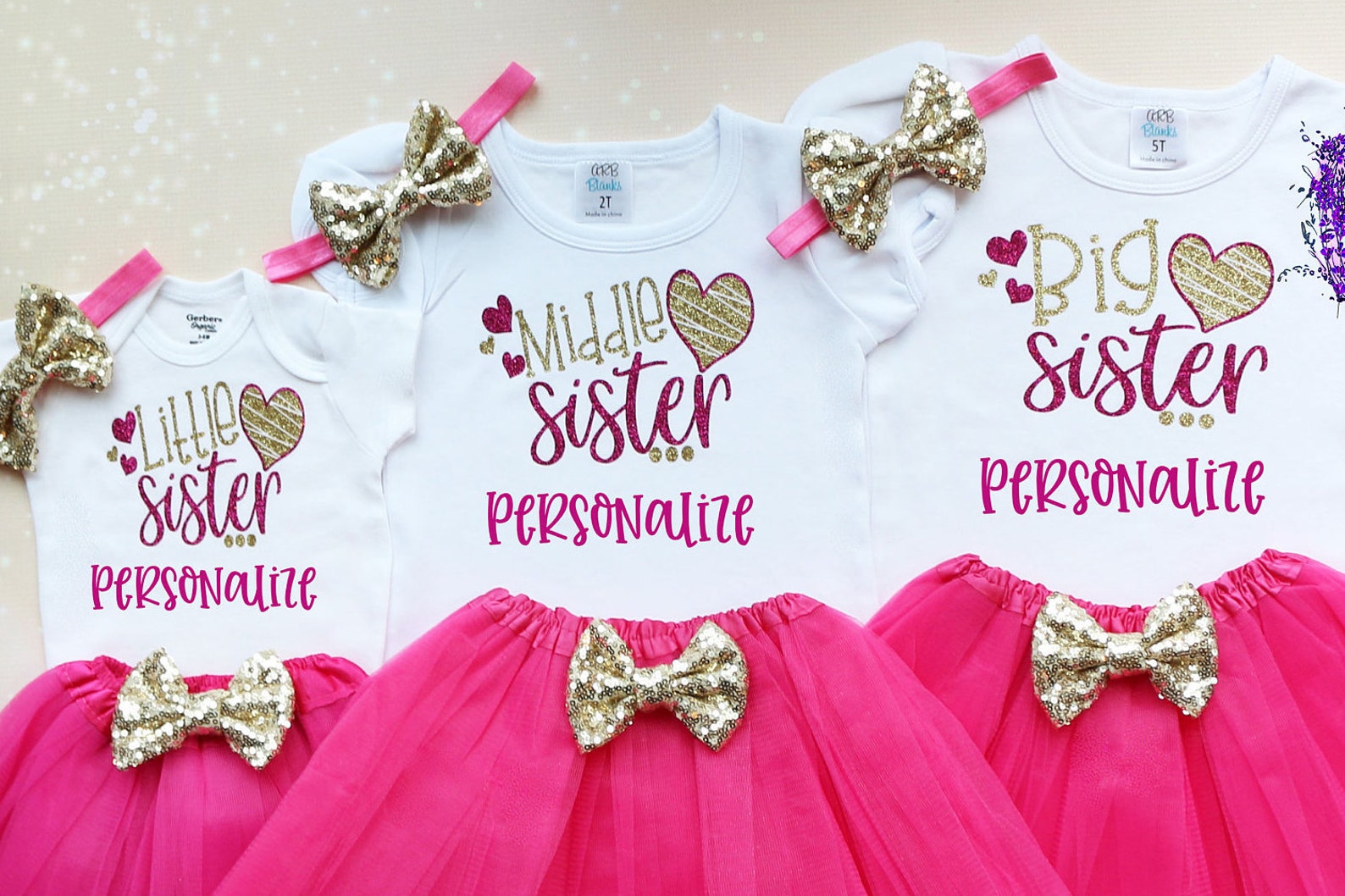 Big Sister Middle Sister Little Sister Tutu Outfits, Sibling Outfits ...