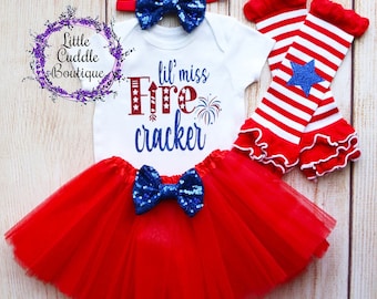 Firework 1st Birthday Tutu Outfit 4th of July First Birthday | Etsy
