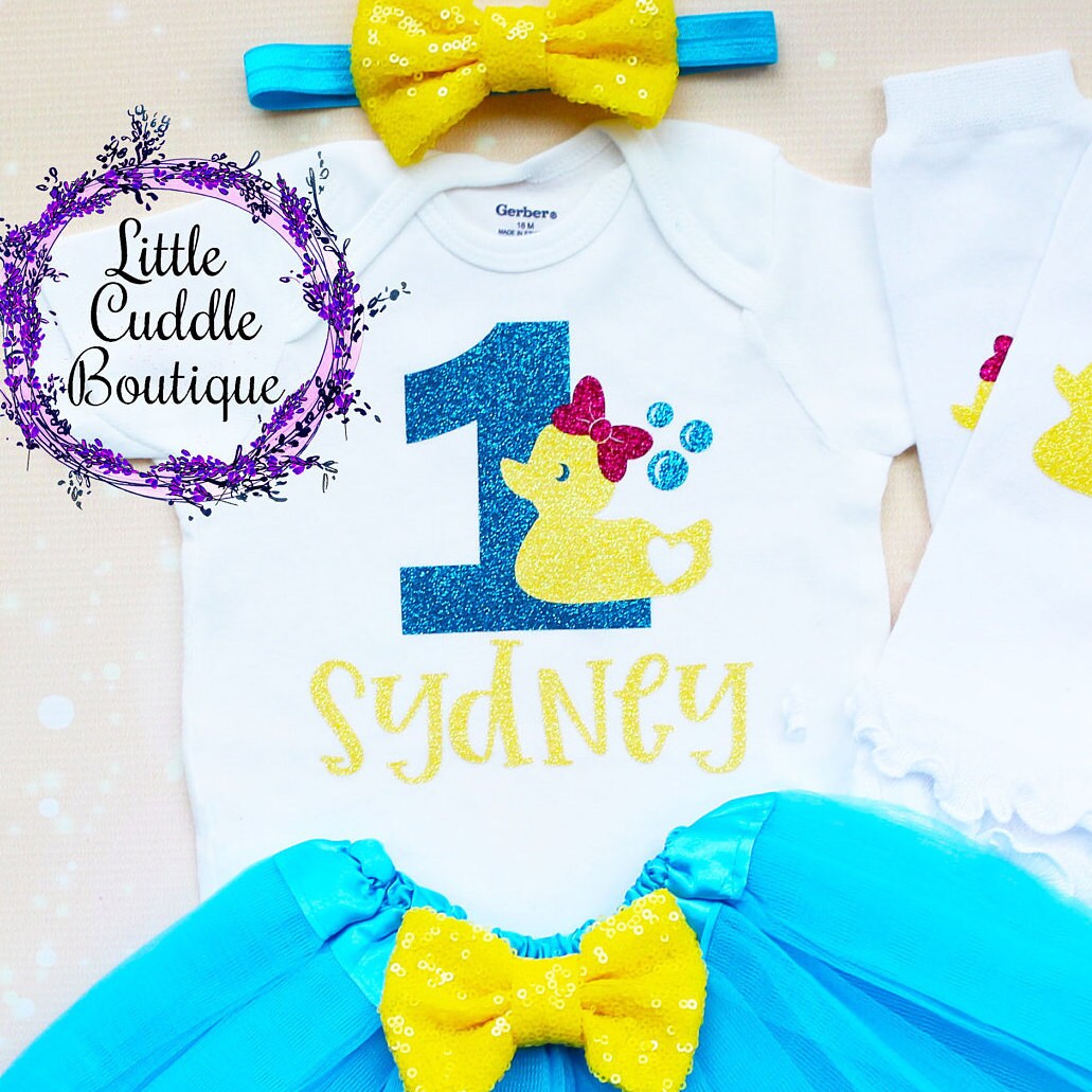 Personalized Rubber Ducky Birthday Tutu Outfit, Duck Birthday, Rubber ...