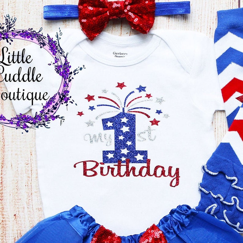 Firework 1st Birthday Tutu Outfit, 4th of July First Birthday Outfit ...