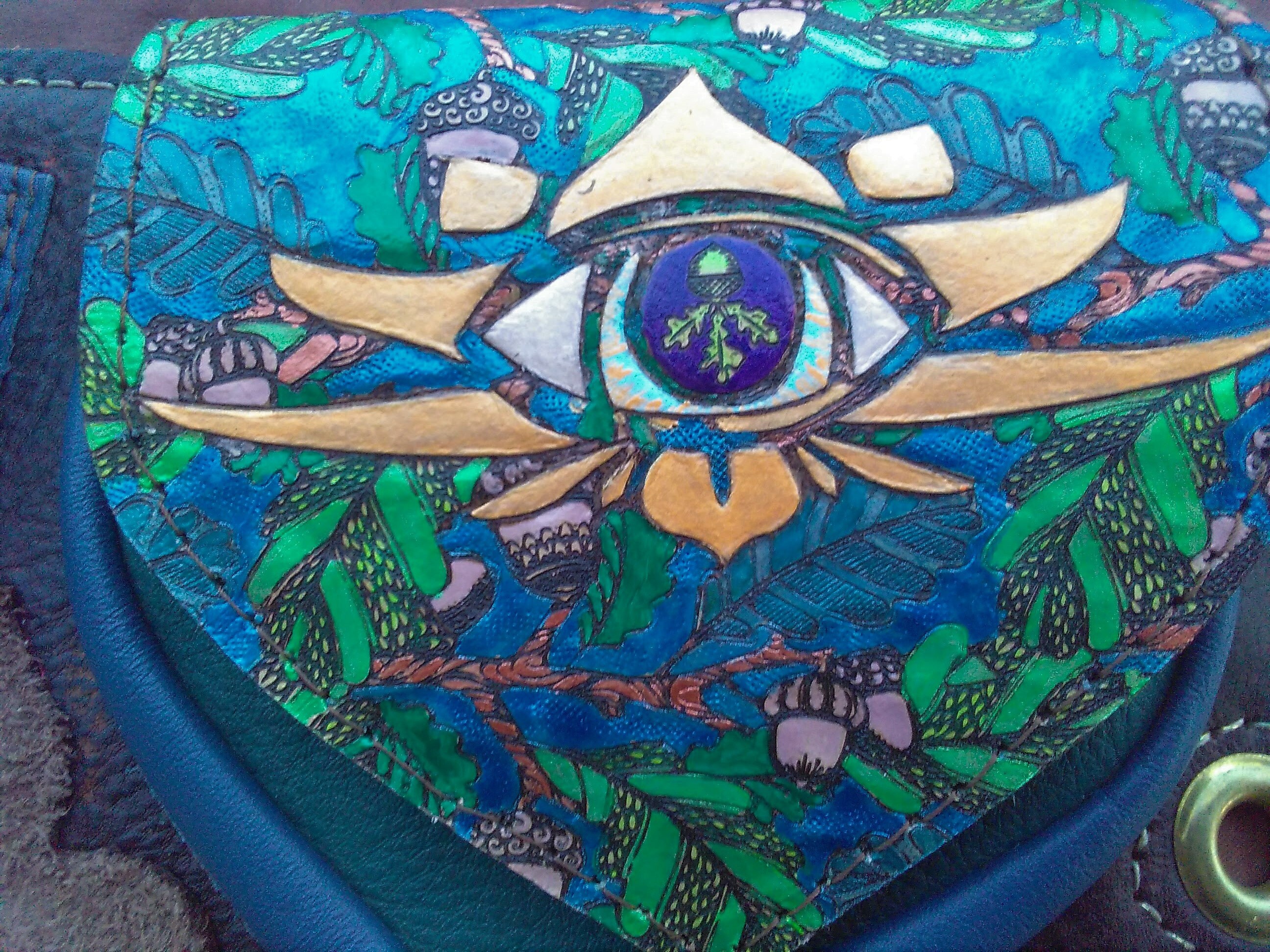 Custom Stealie Acorn Leather Pocket Belt, Utility Belt, Festival Pouch ...