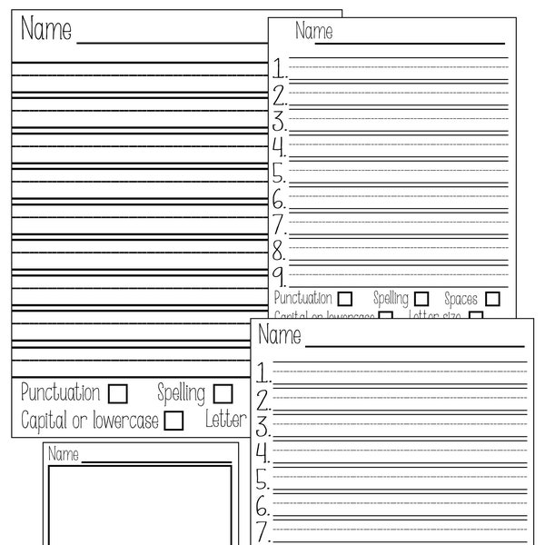 Lined and Number Paper for 1st Grade - Etsy