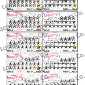 Reading Punch Card Set-boy and Girl (pink and Red) - Etsy