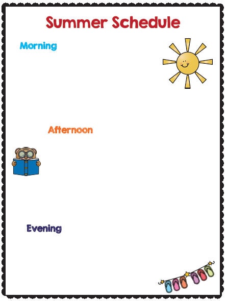 Instant Download-custom Editable-summer Schedule for Kids! Daily ...