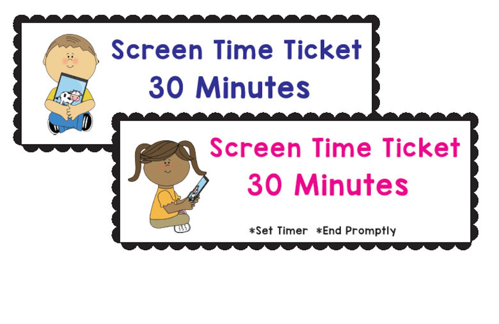 Screen Time Tickets Digital Download - Etsy